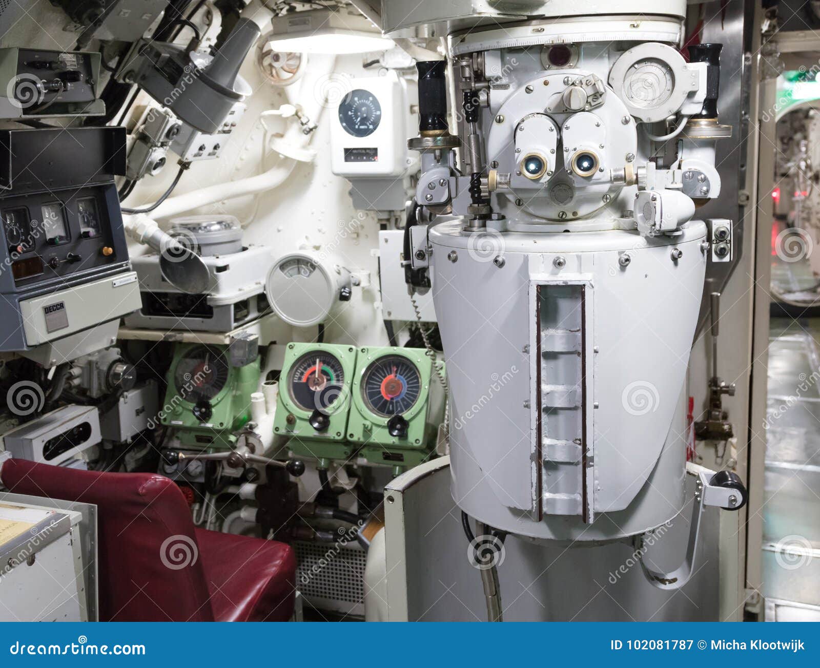 Interior of an Old Submarine - Command Room Stock Image - Image of ...