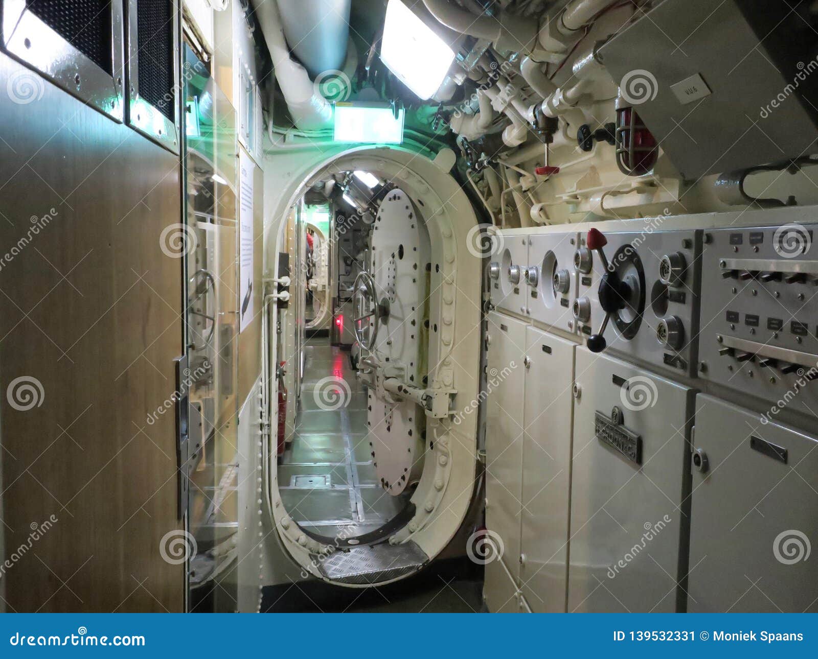 Interior of an Old Submarine in the Harbor of Den Helder Stock Image ...
