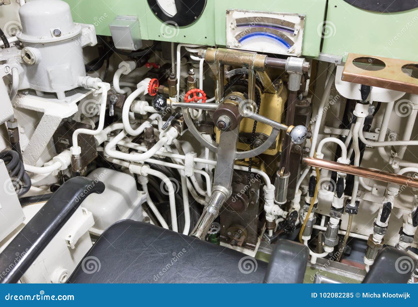 Interior of an Old Submarine - Command Room Stock Image - Image of ...