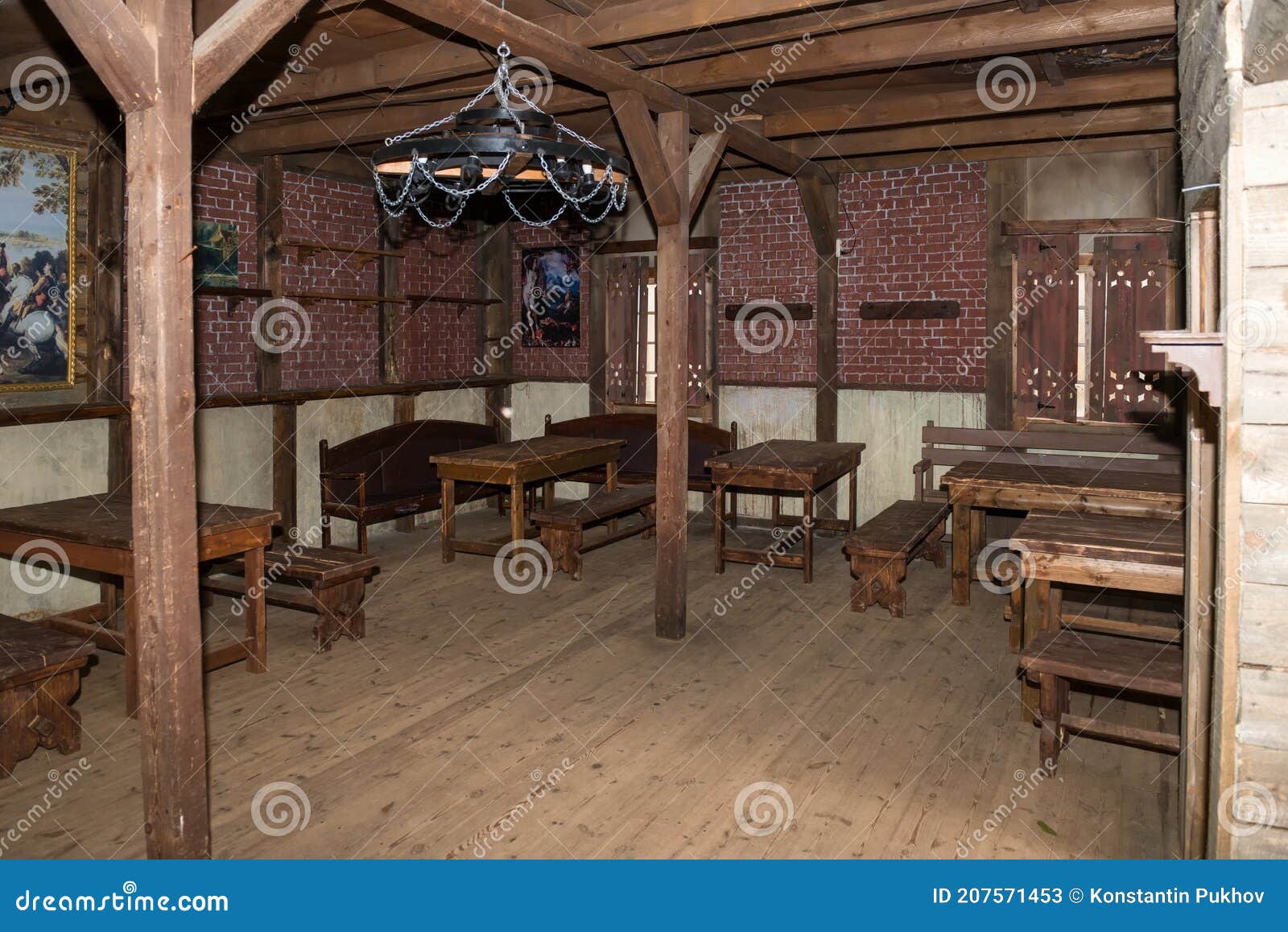 Interior of an old tavern stock image. Image of dining - 207571453