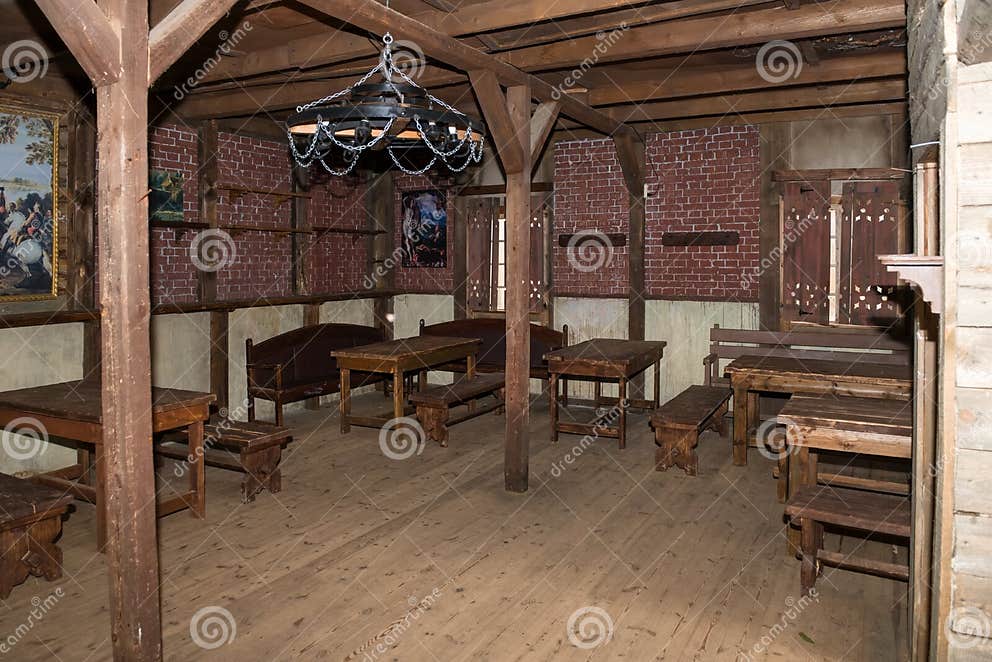 Interior of an old tavern stock image. Image of dining - 207571453