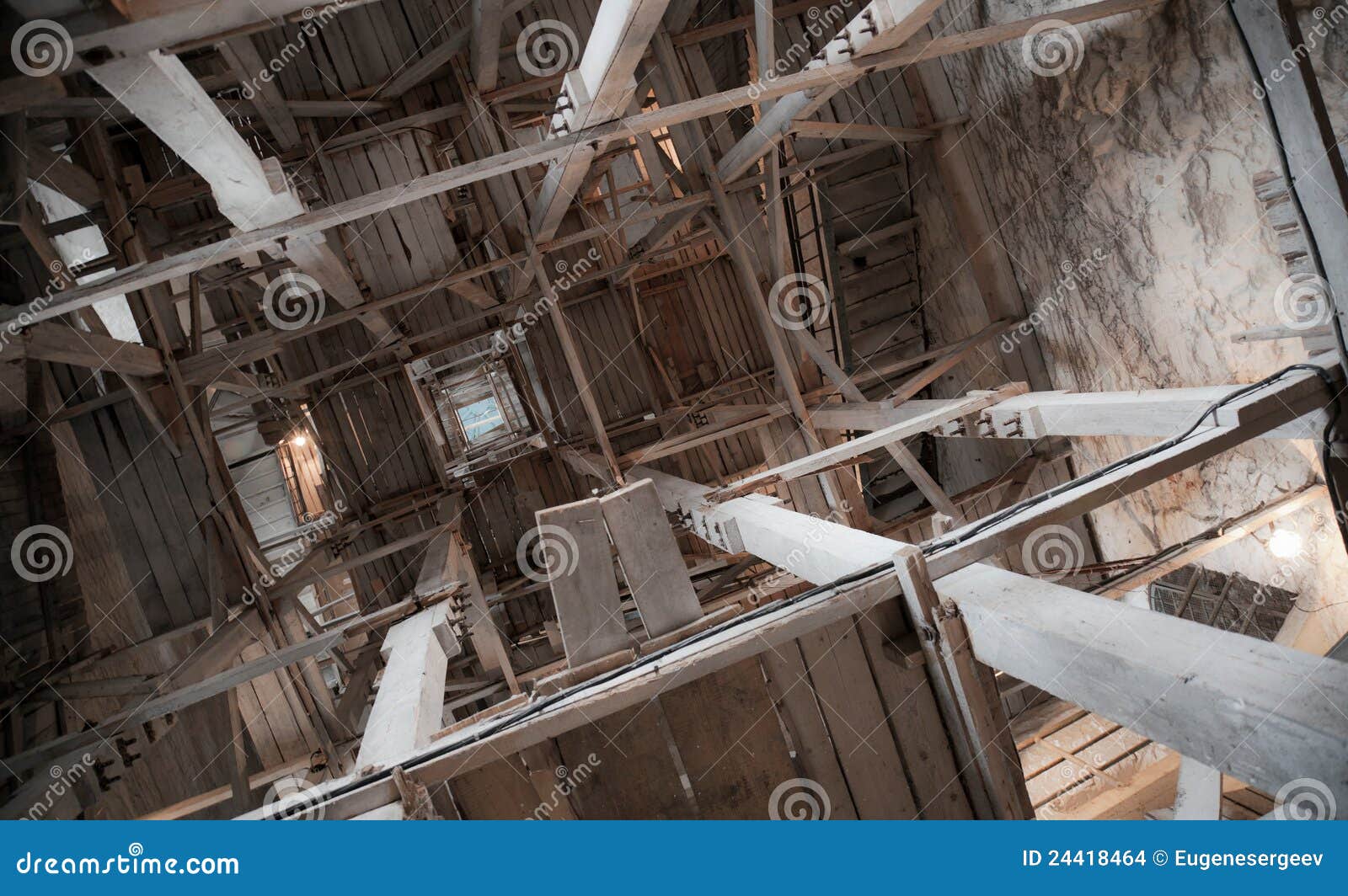 Interior of old tower stock photo. Image of rail, beton - 24418464