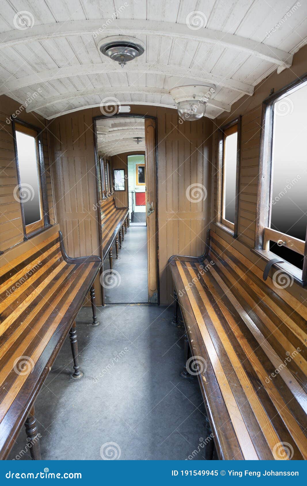 Interior from Old Train Car Stock Image - Image of perspective ...