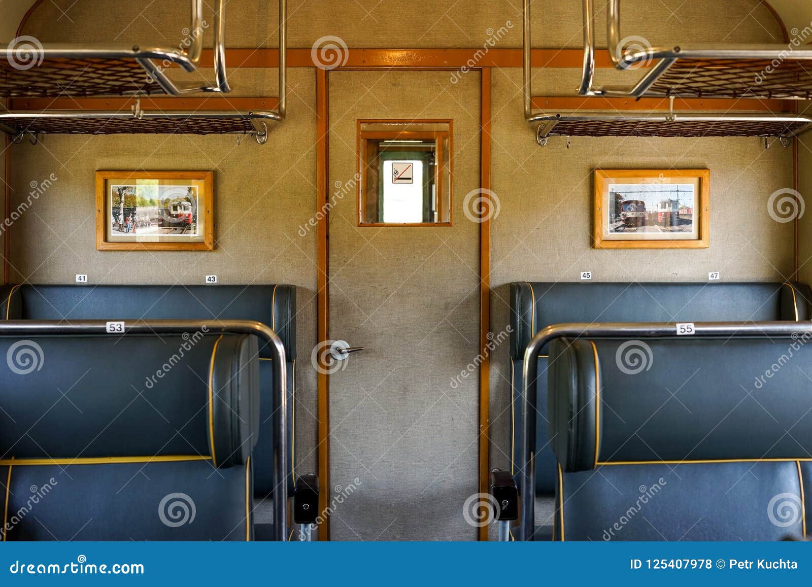 Interior of an old train stock photo. Image of czech - 125407978