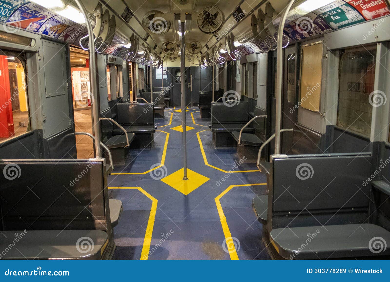 Interior of an Old Train at the Subway Station in the New York Transit ...