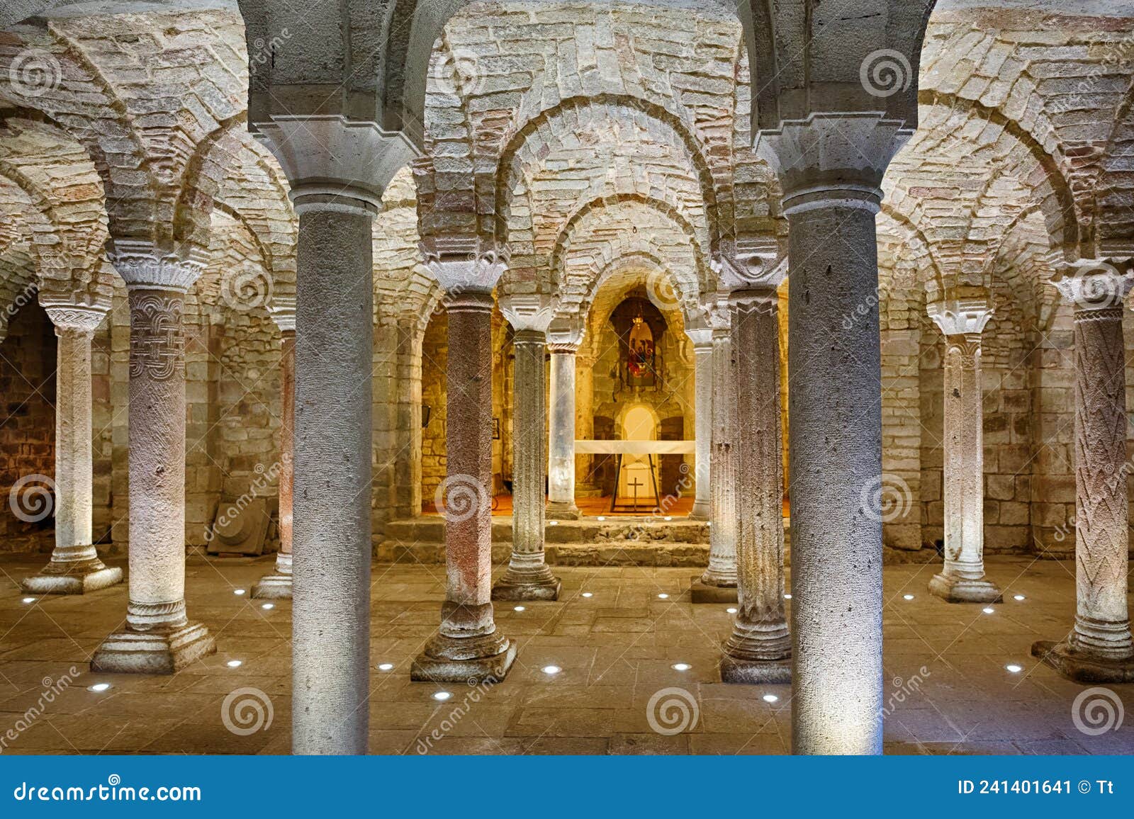 Interior of an Old Underground Crypt with an Altar Stock Image - Image ...