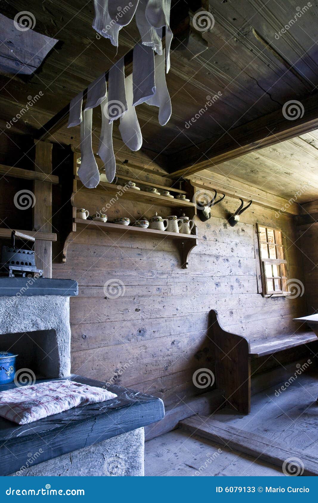 Interior old wooden house stock image. Image of dark, architecture ...