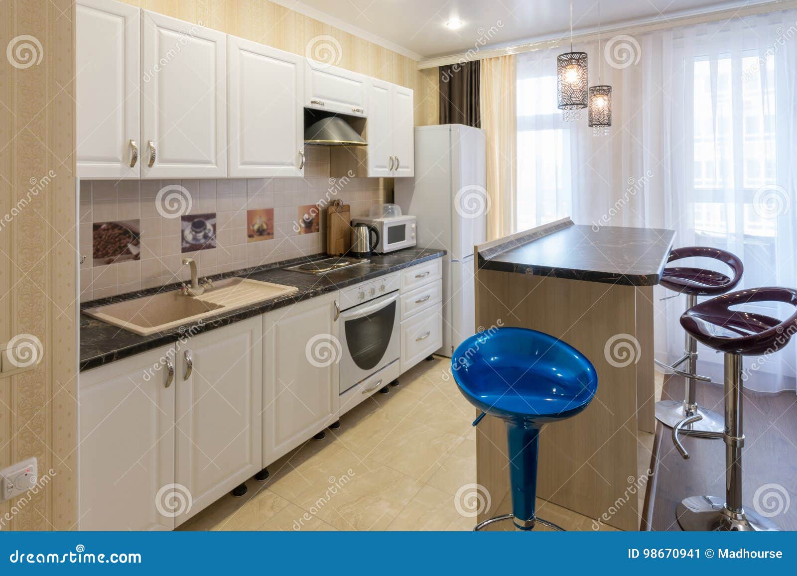 View Of The Kitchen Under The Ventilation Shaft. Construction And ...
