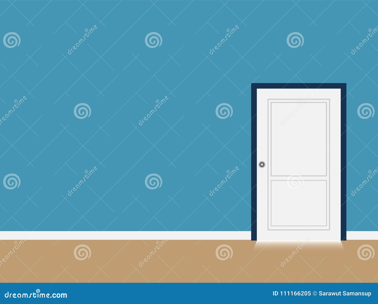Interior Open Door with Copy Space Vector Stock Vector - Illustration ...
