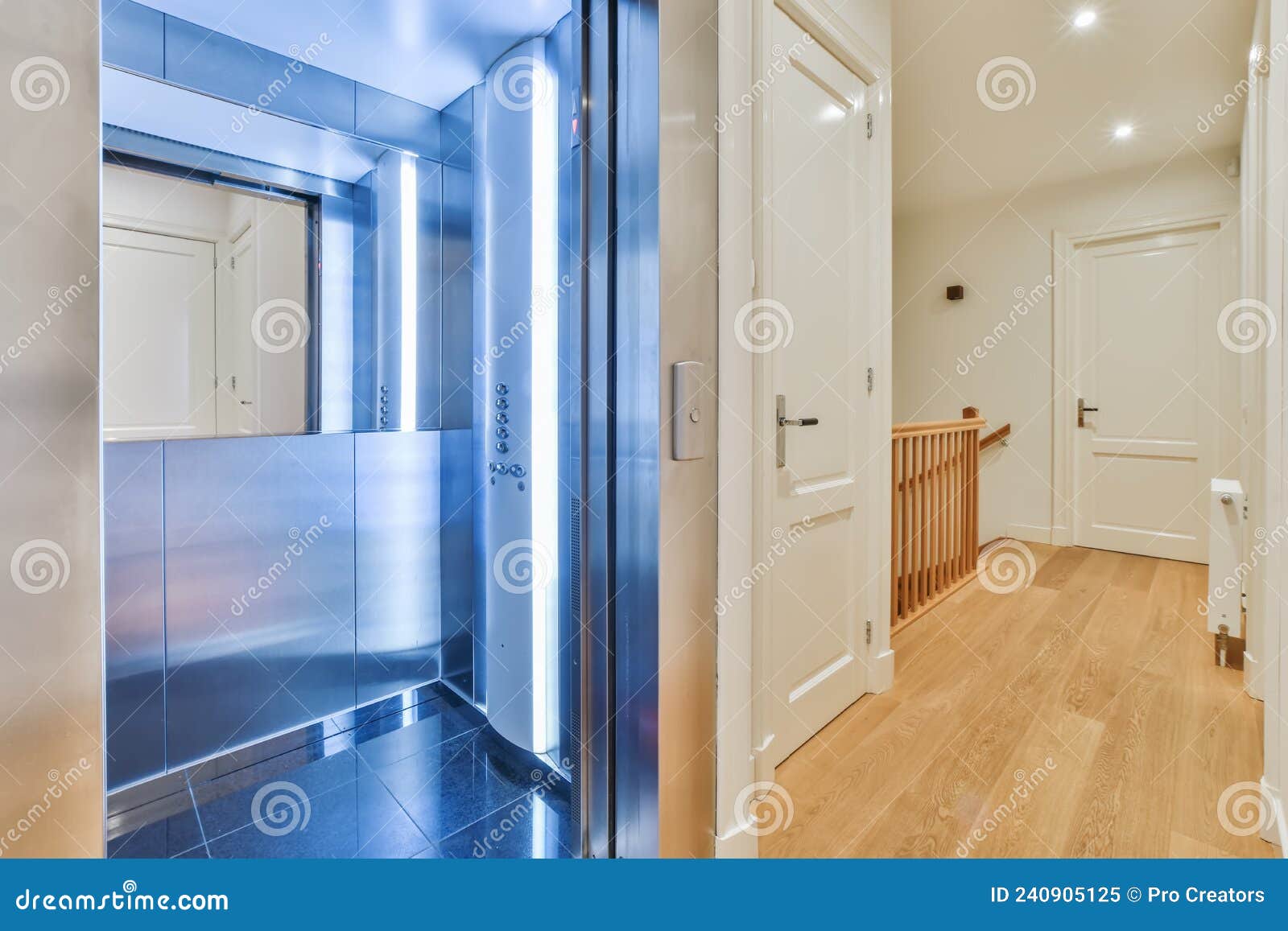 Interior of an open lift stock image. Image of metal - 240905125