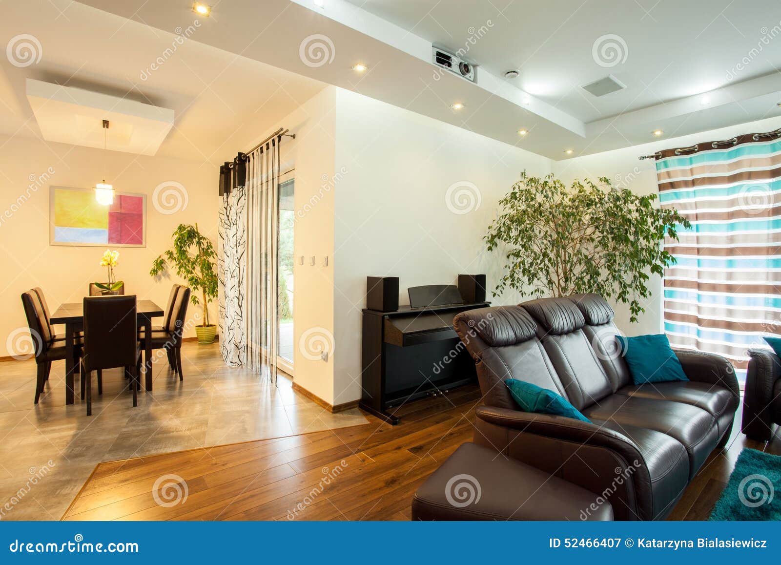 Interior of Open Space in House Stock Image - Image of comfort, design ...