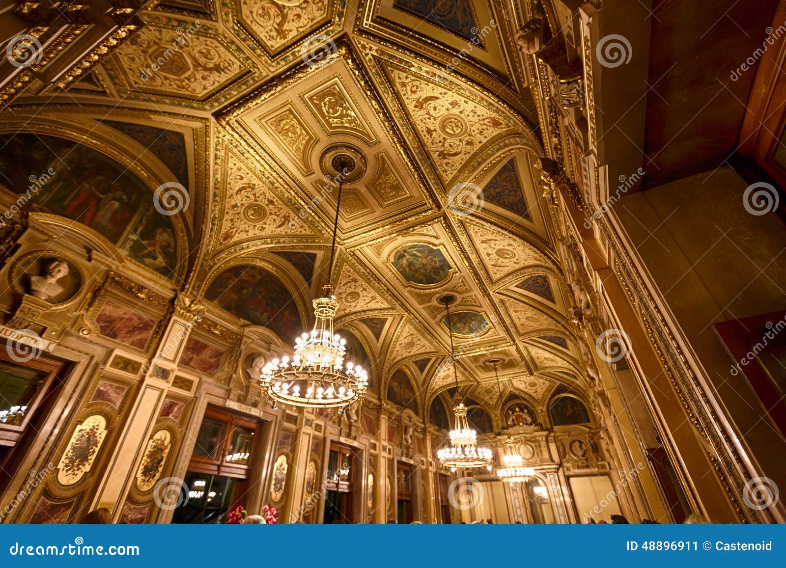 Interior of Opera State House, Vienna Stock Image - Image of classicism ...