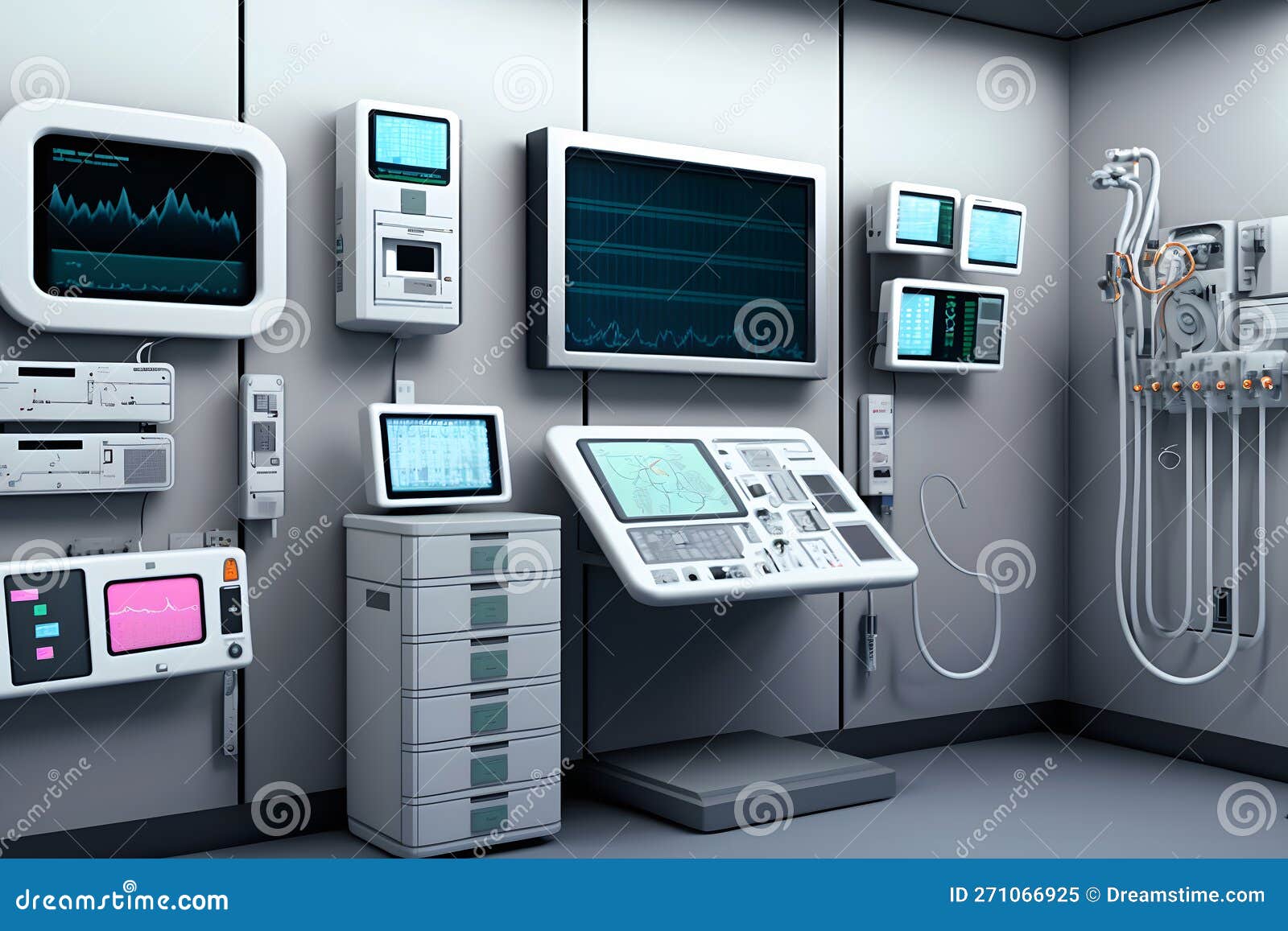 Interior of Operating Room in Modern Clinic with Computer Equipment ...