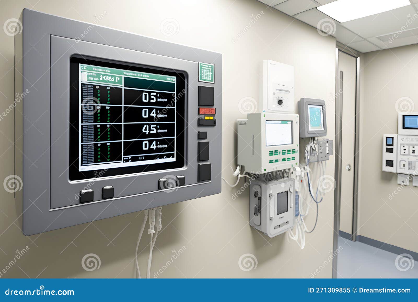 Interior of Operating Room in Modern Clinic with Computer Equipment ...