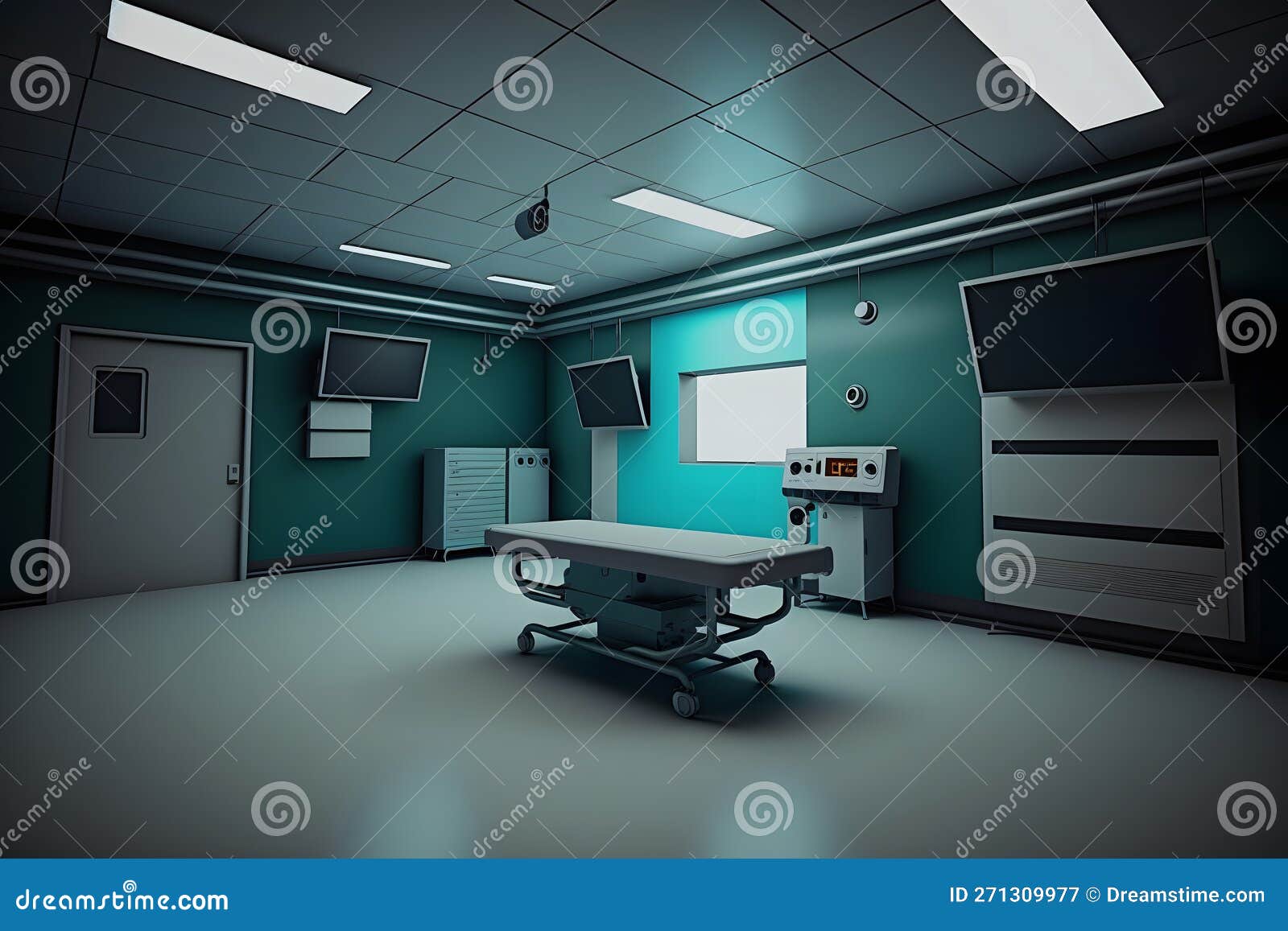 Interior of Operating Room in Modern Clinic with Computer Equipment ...