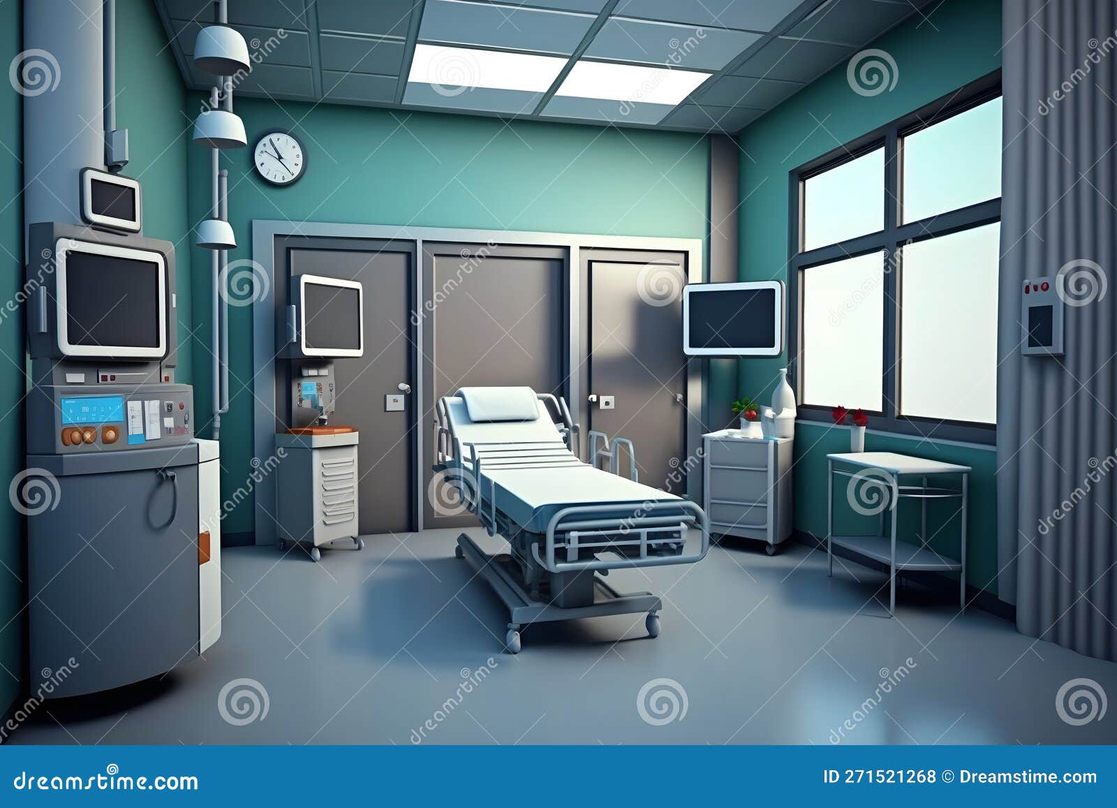 Interior of Operating Room in Modern Clinic with Computer Equipment ...