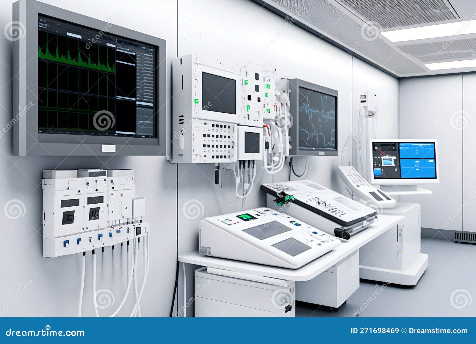 Interior of Operating Room in Modern Clinic with Computer Equipment ...