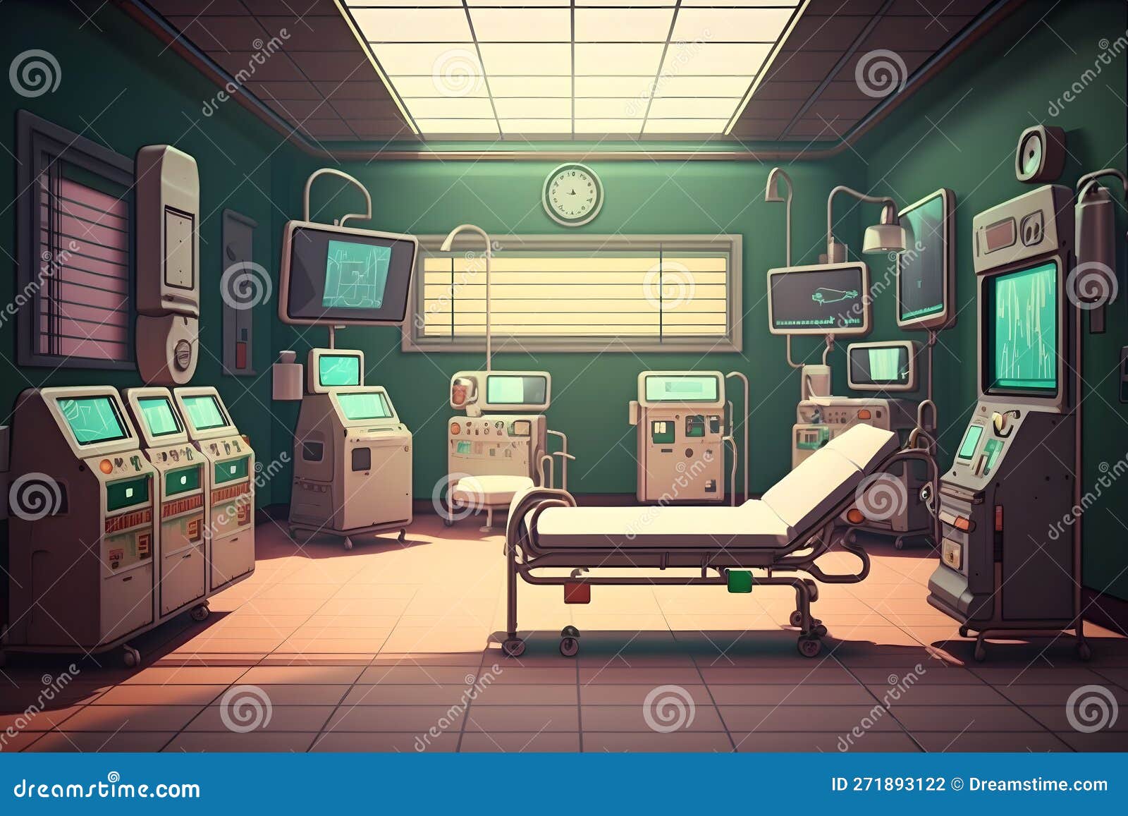 Interior of Operating Room in Modern Clinic with Computer Equipment ...