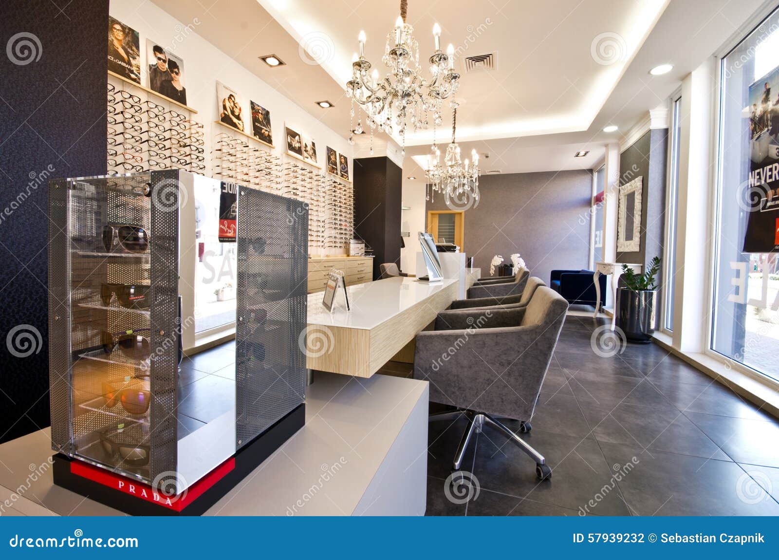 Interior of optician shop editorial photography. Image of designer ...