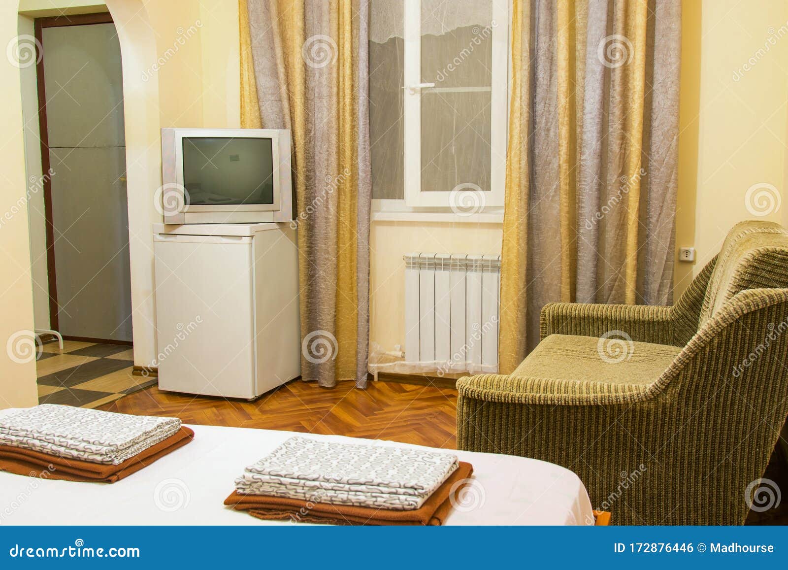 The Interior of an Ordinary Room in an Inexpensive Hotel Stock Photo ...