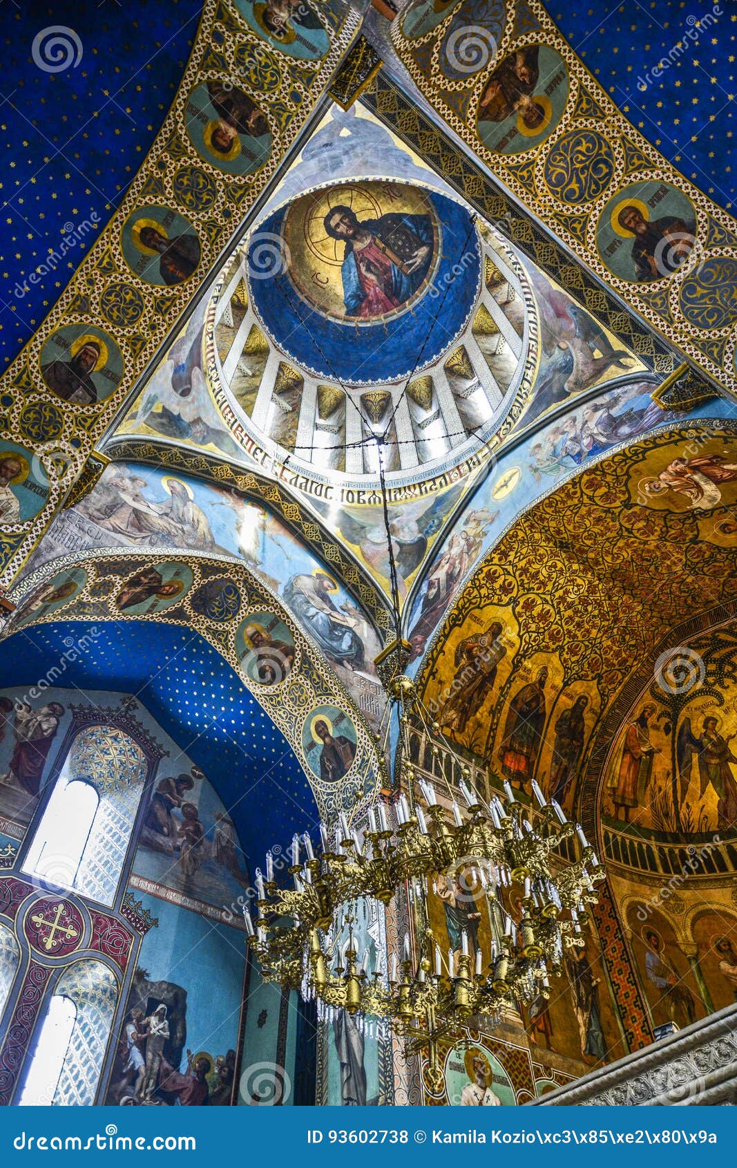 Interior of Orthodox Monastery in Georgia, Europe. Stock Photo - Image ...