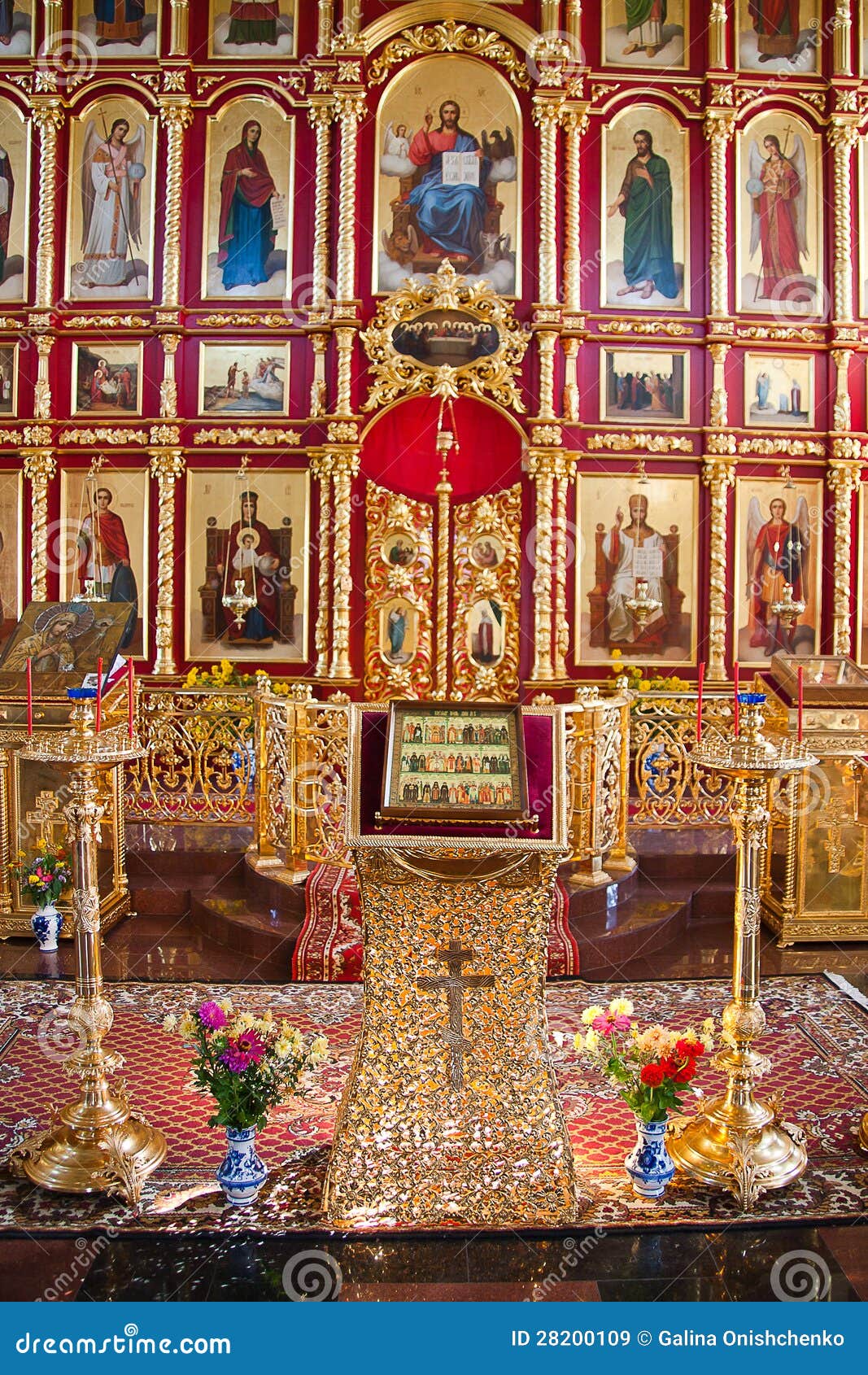 Interior of the Orthodox Temple Stock Image - Image of orthodoxy, gold ...