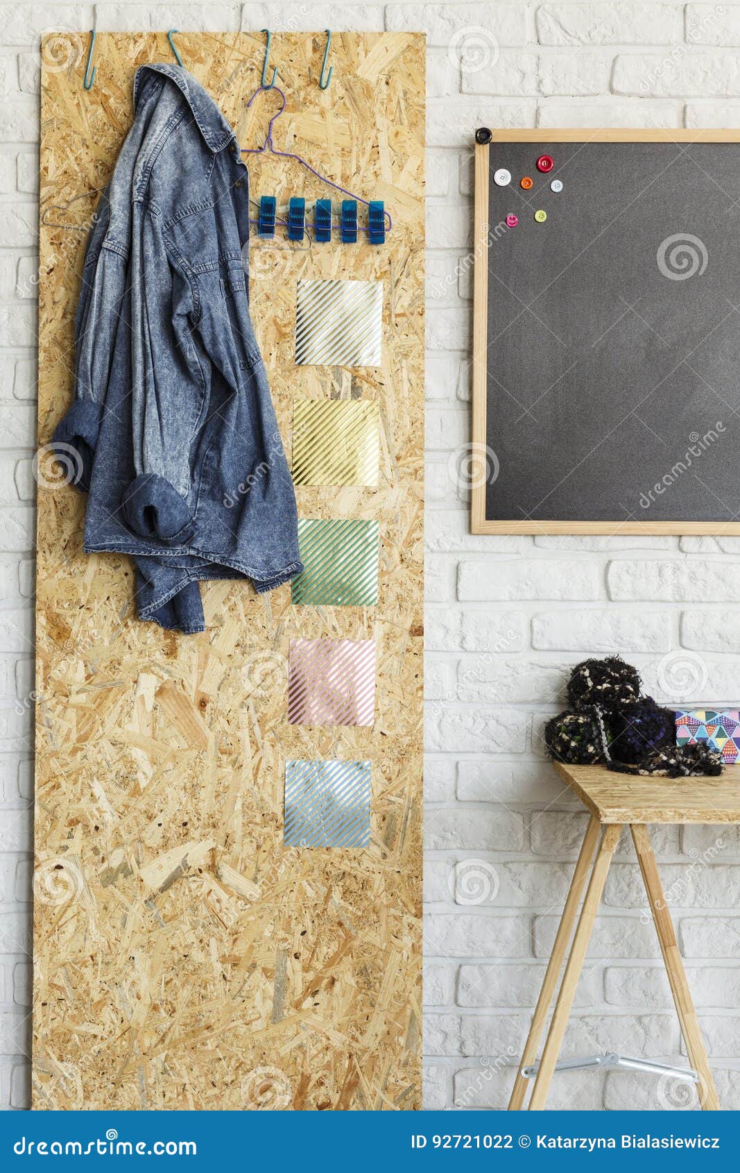 Interior with OSB board stock photo. Image of apartment - 92721022