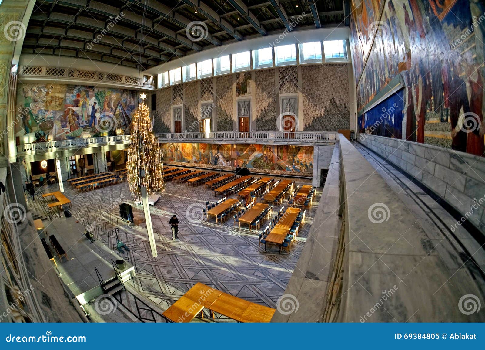 Interior of the Oslo City Hall. Norway Editorial Image - Image of bird ...