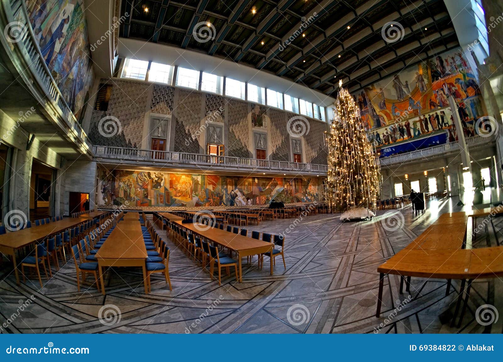 Interior of the Oslo City Hall. Norway Editorial Photography - Image of ...