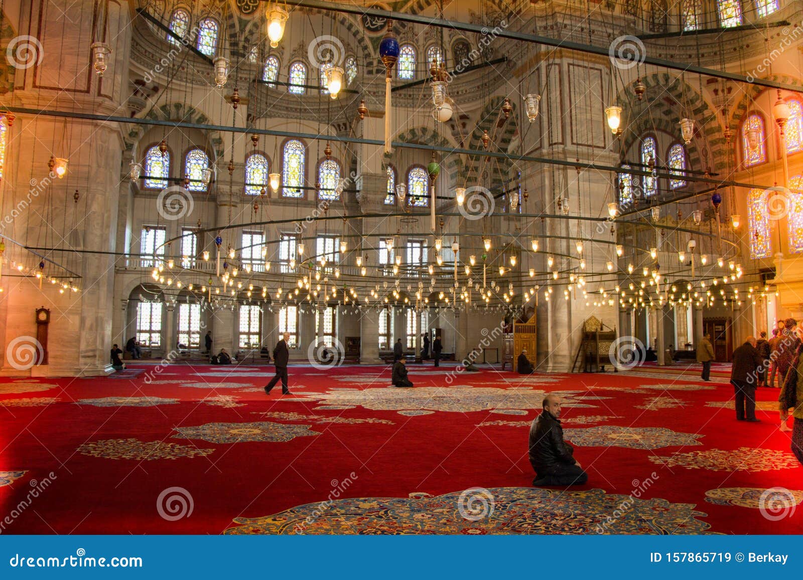 Interior of Mosque with a Huge Pillars and Arches Editorial Stock Image ...