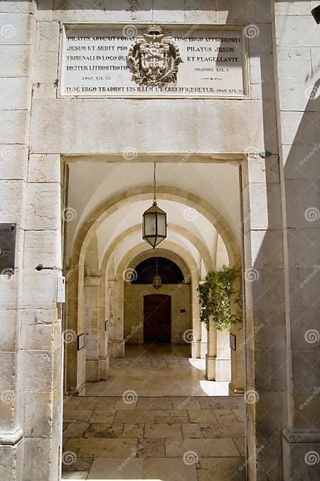 The Interior of the Palace Pontius Pilate, Jerusa Stock Image - Image ...