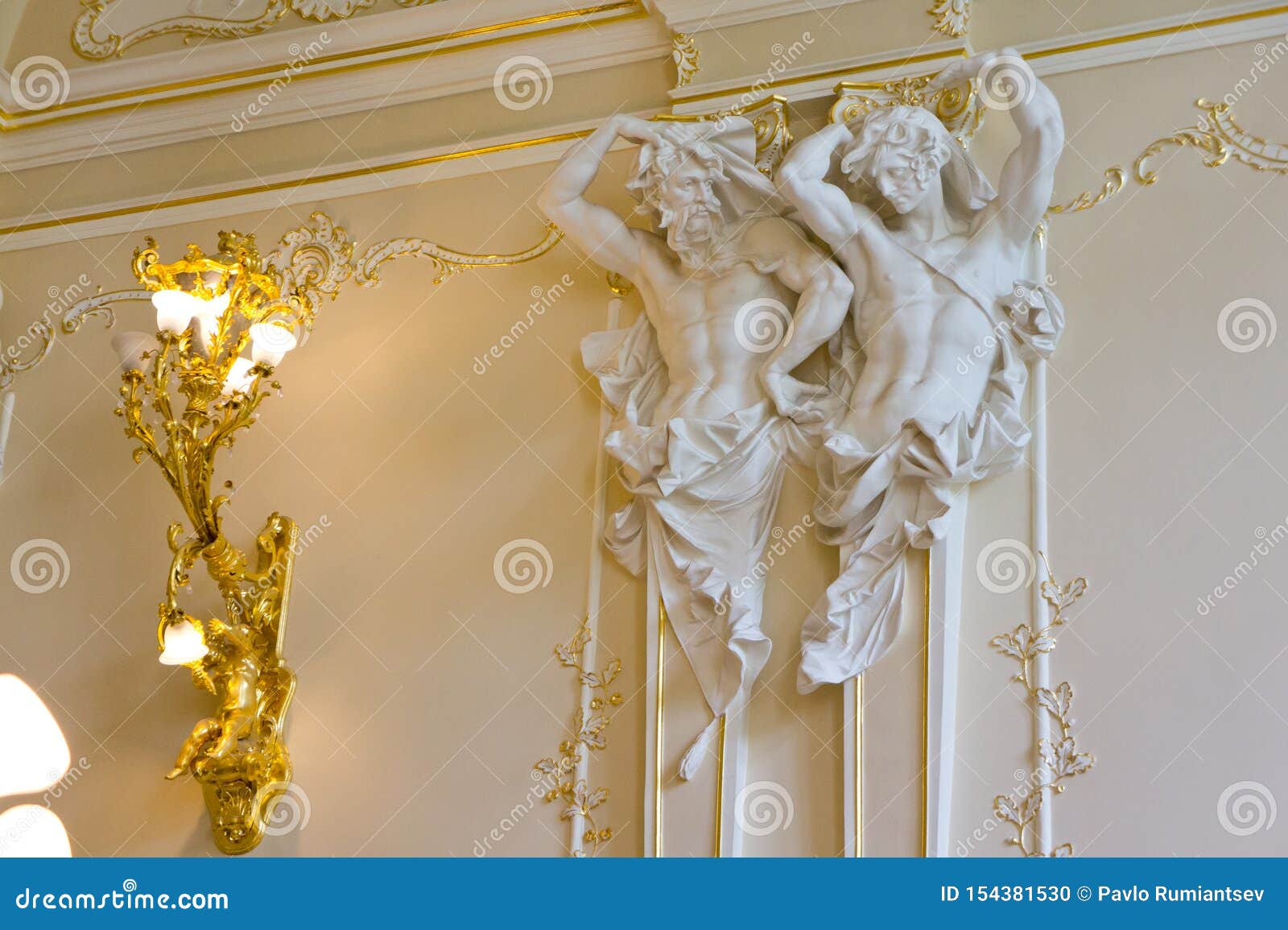 Interior Of The Palace With Statues Supporting The Ceiling And ...
