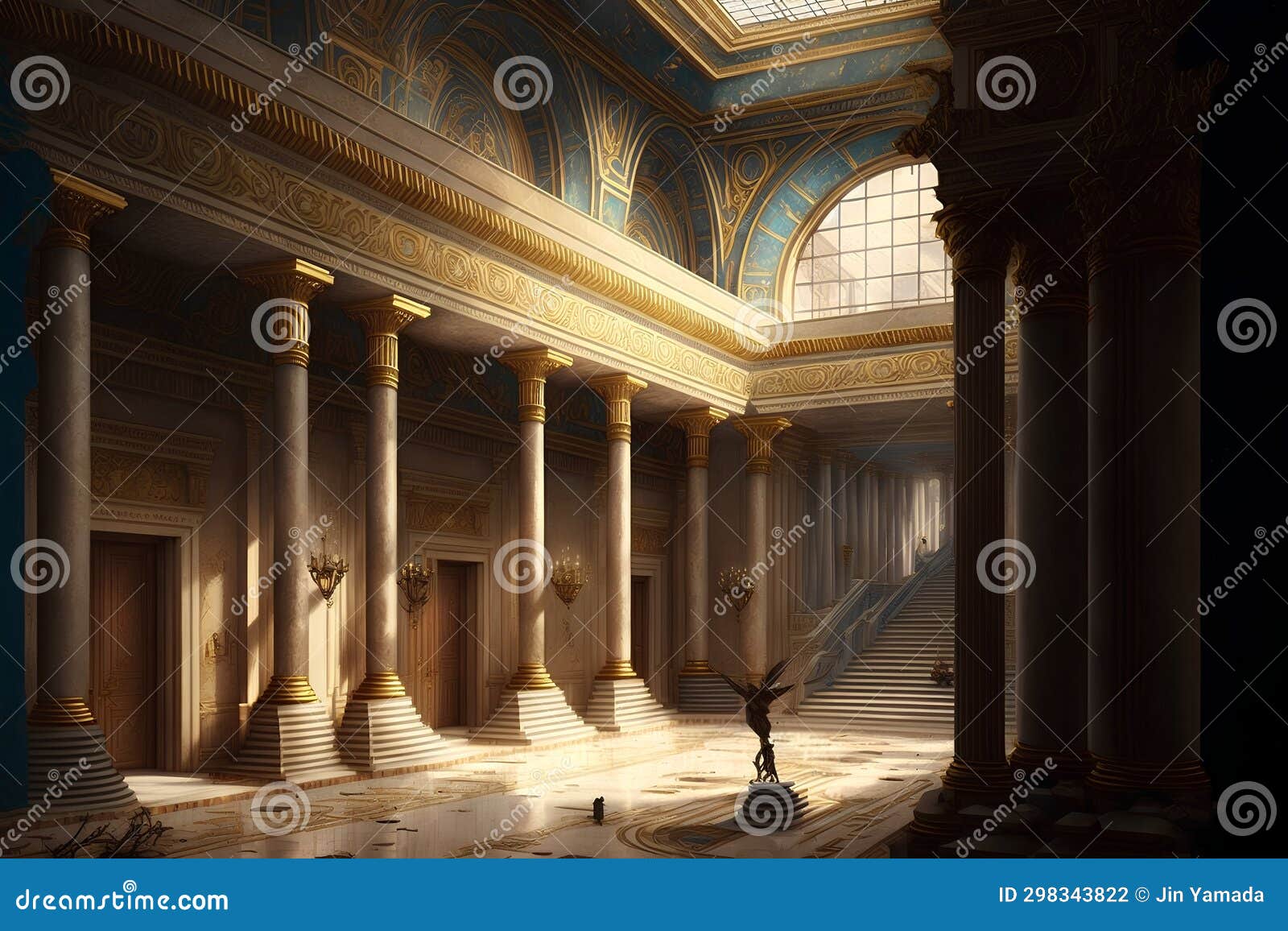 The Interior of the Palace in the Style of an Ancient Greek Mythology ...
