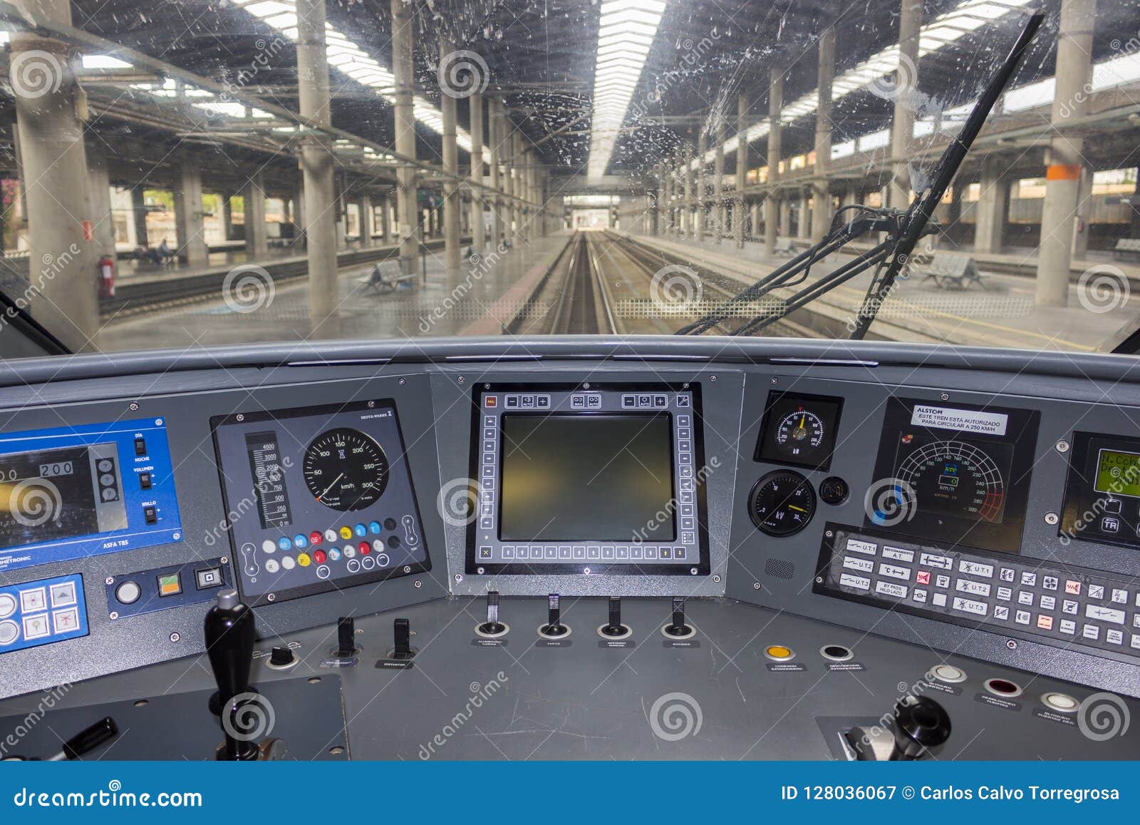 Interior Panel of a High-speed Train Machine a.V.E Stock Image - Image ...