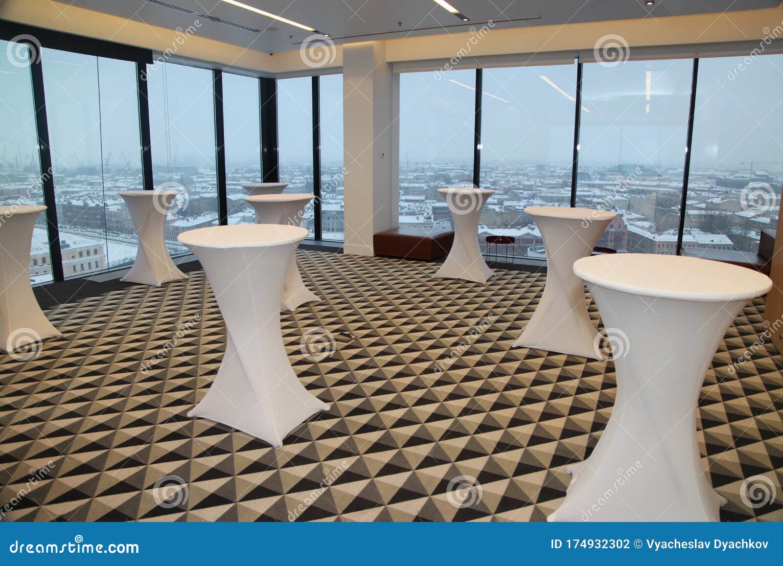 Interior of the Panoramic Hall for a Buffet, Cocktail Party and Coffee ...