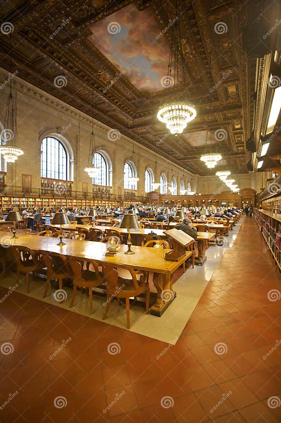 Interior View of New York Public Library Editorial Stock Photo - Image ...