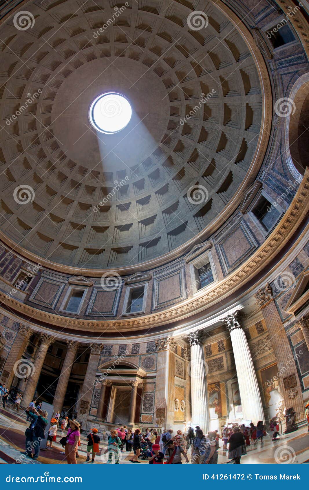 Interior of Pantheon with the Famous Sun Rays in Rome, Italy Editorial ...