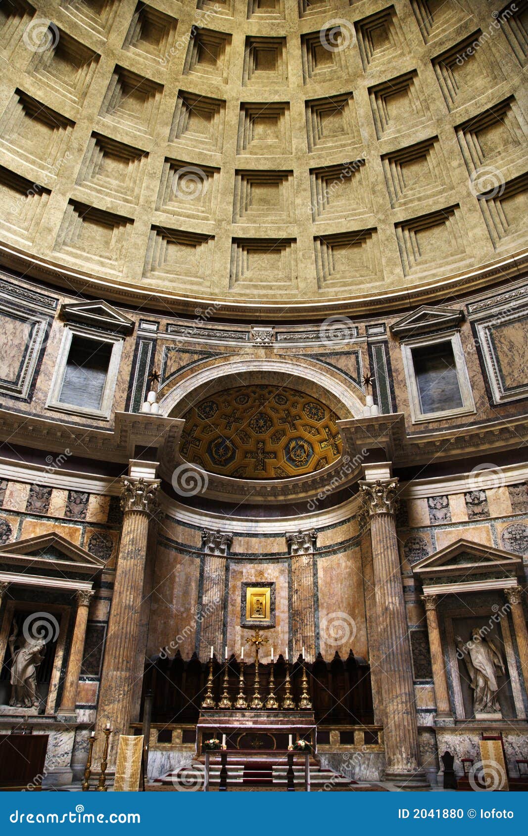 Interior of Pantheon, Rome, Italy. Stock Photo - Image of altar, rome ...
