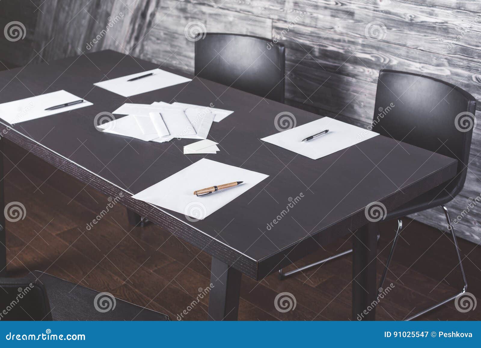 Interior with Papers on Table Stock Image - Image of desk, indoors ...