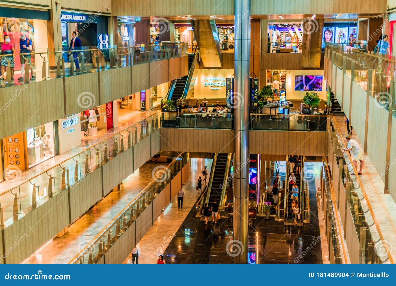 Interior of Paragon Shopping Centre at Orchard Rd in Singapore ...