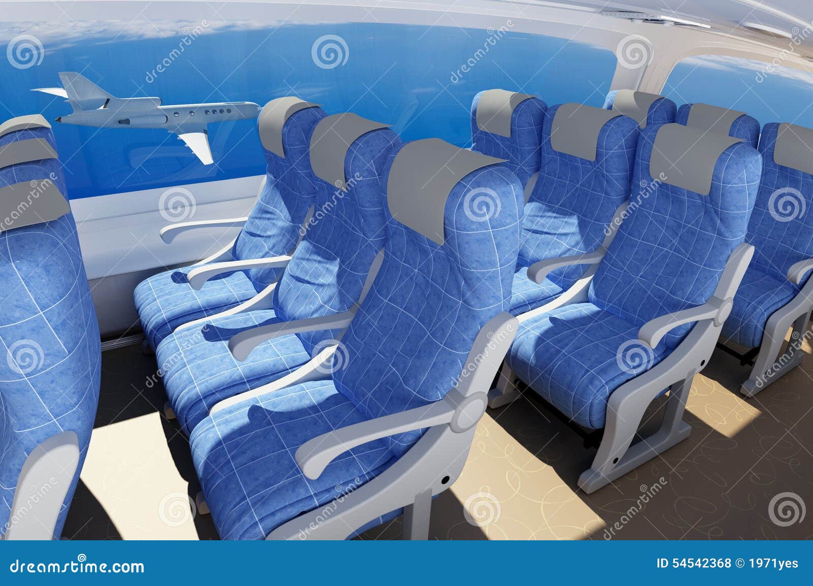 Interior Passenger Aircraft. Stock Illustration - Illustration of ...