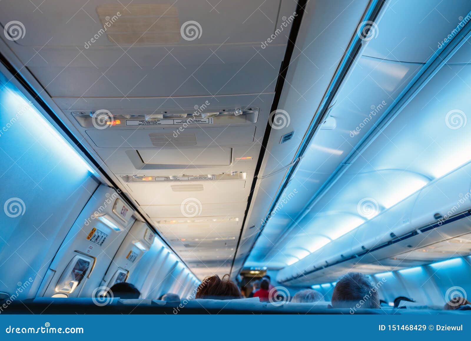 Interior of the Passenger Airplane Stock Image - Image of brand ...
