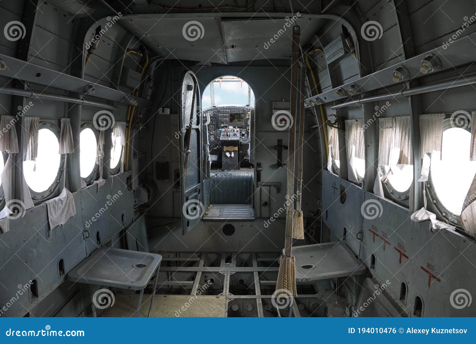 Interior of the Cabin of a Small Abandoned Plane Stock Photo - Image of ...