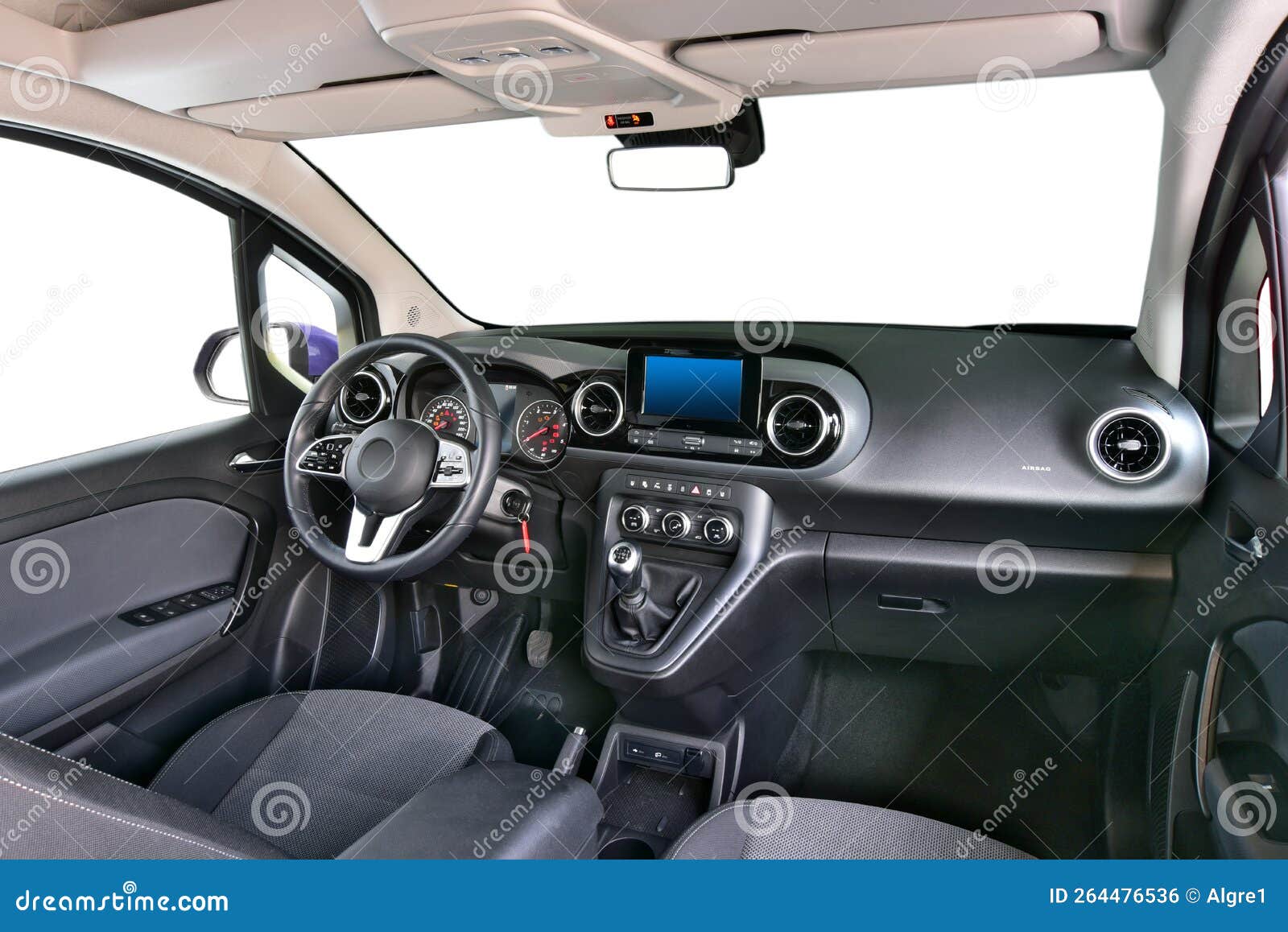 Dashboard of a Modern Passenger Van Stock Photo - Image of leather ...