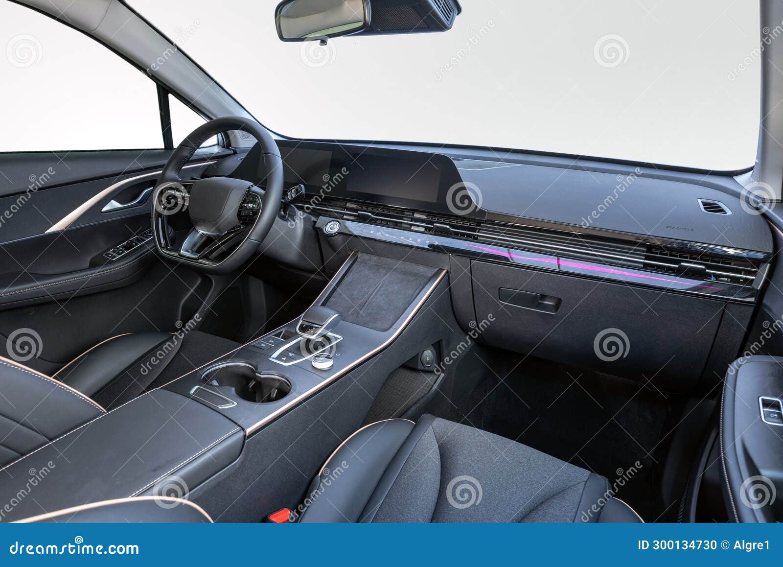 Interior of a Passenger Car with a Dashboard Stock Photo - Image of ...