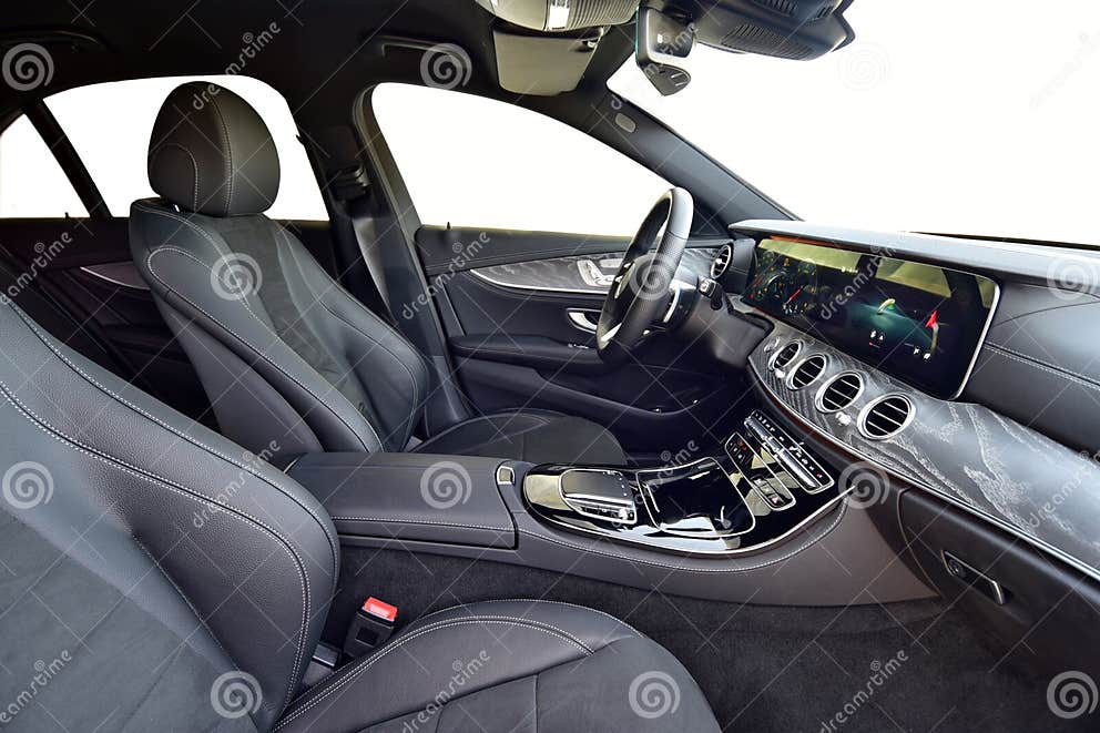 Interior of a Passenger Car with a Dashboard Stock Photo - Image of ...