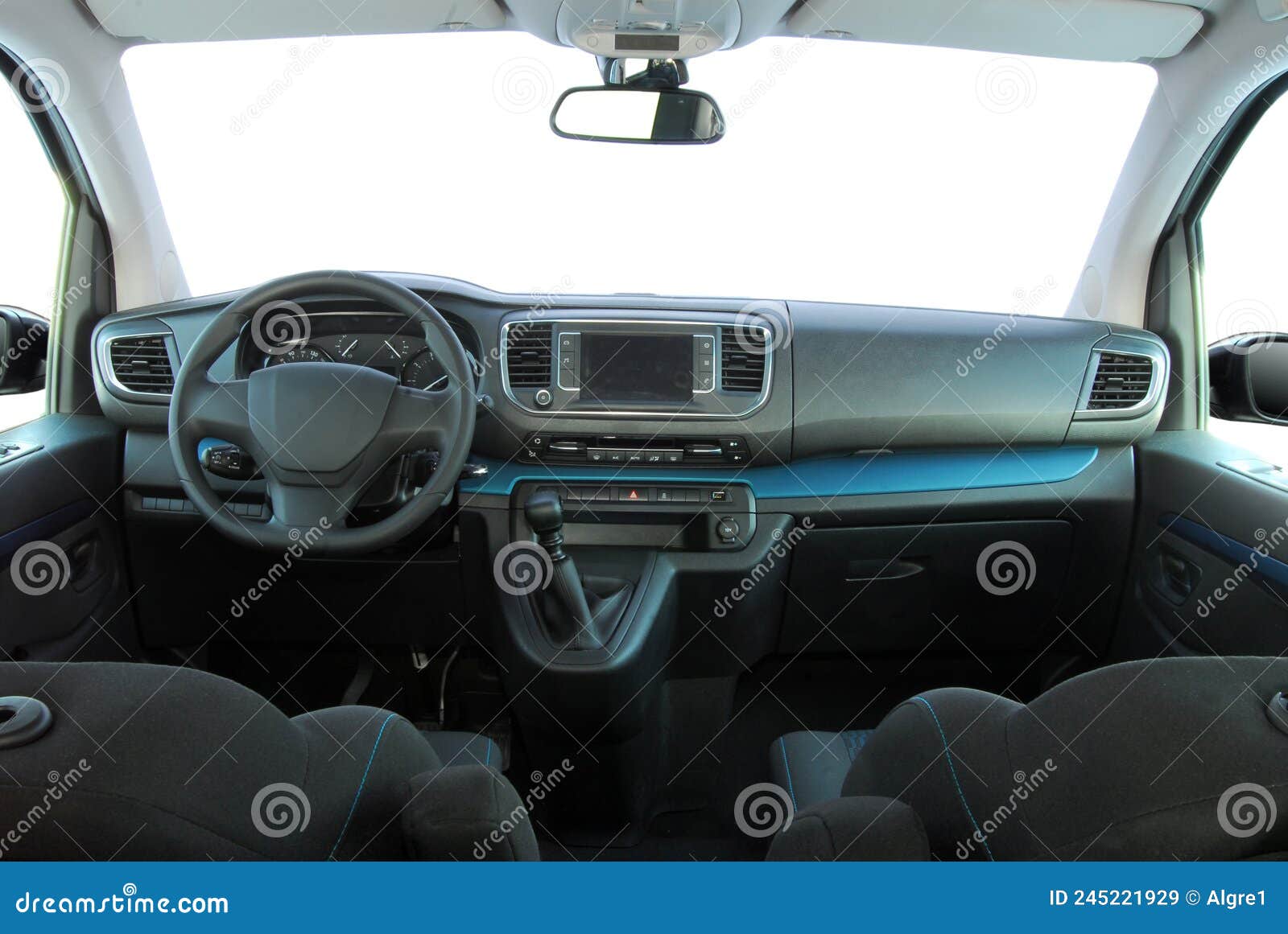 Interior of a Modern Van. Dashboard. Stock Image - Image of luxury ...