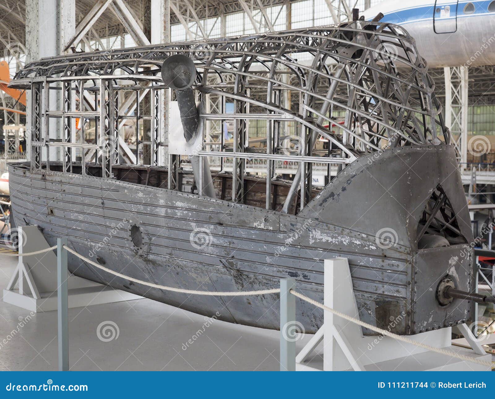 Interior Passenger Compartment Frame Of Antique Dirigible Zeppelin ...