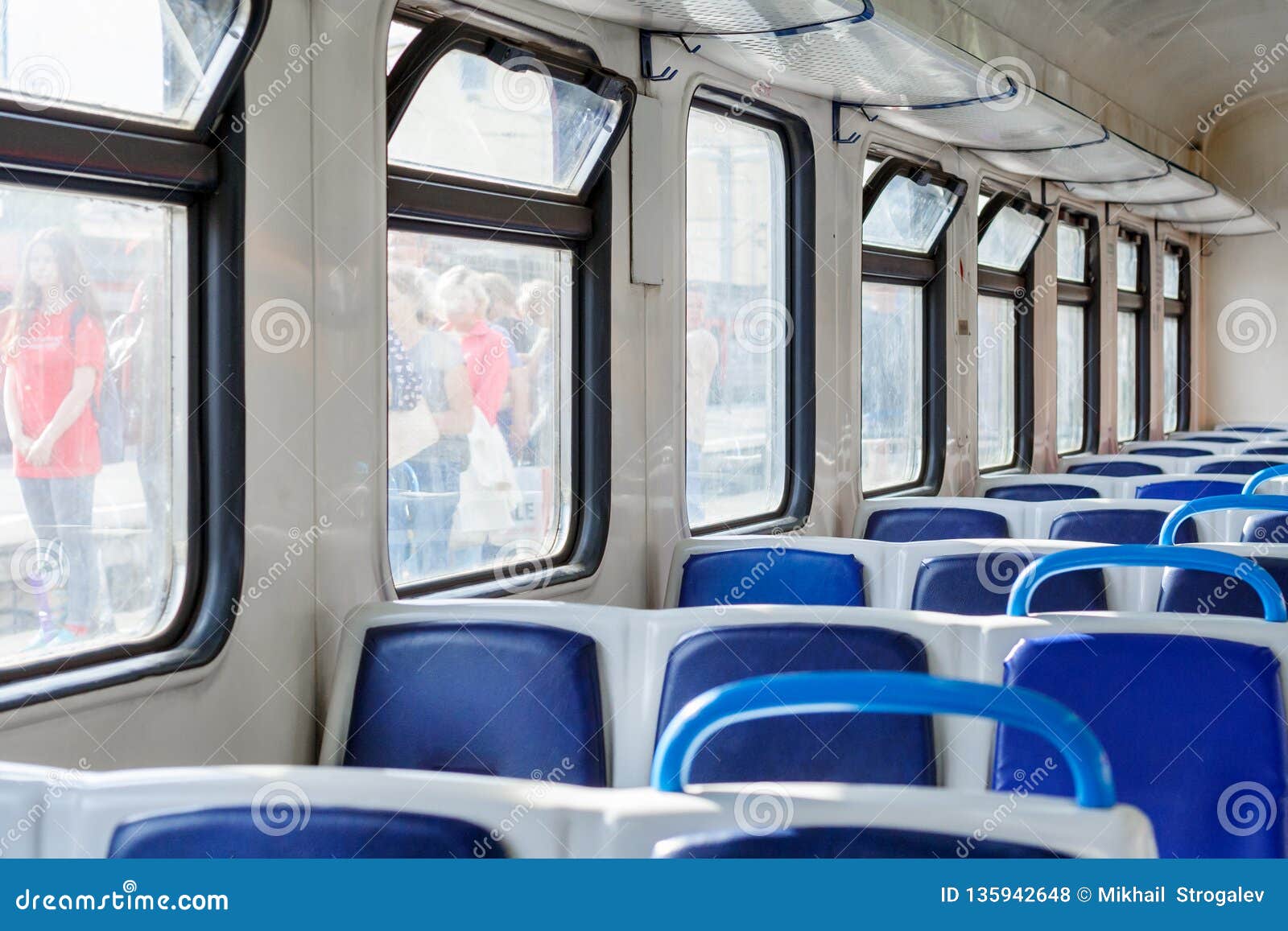 Interior of a Passenger Electric Train Editorial Stock Photo - Image of ...