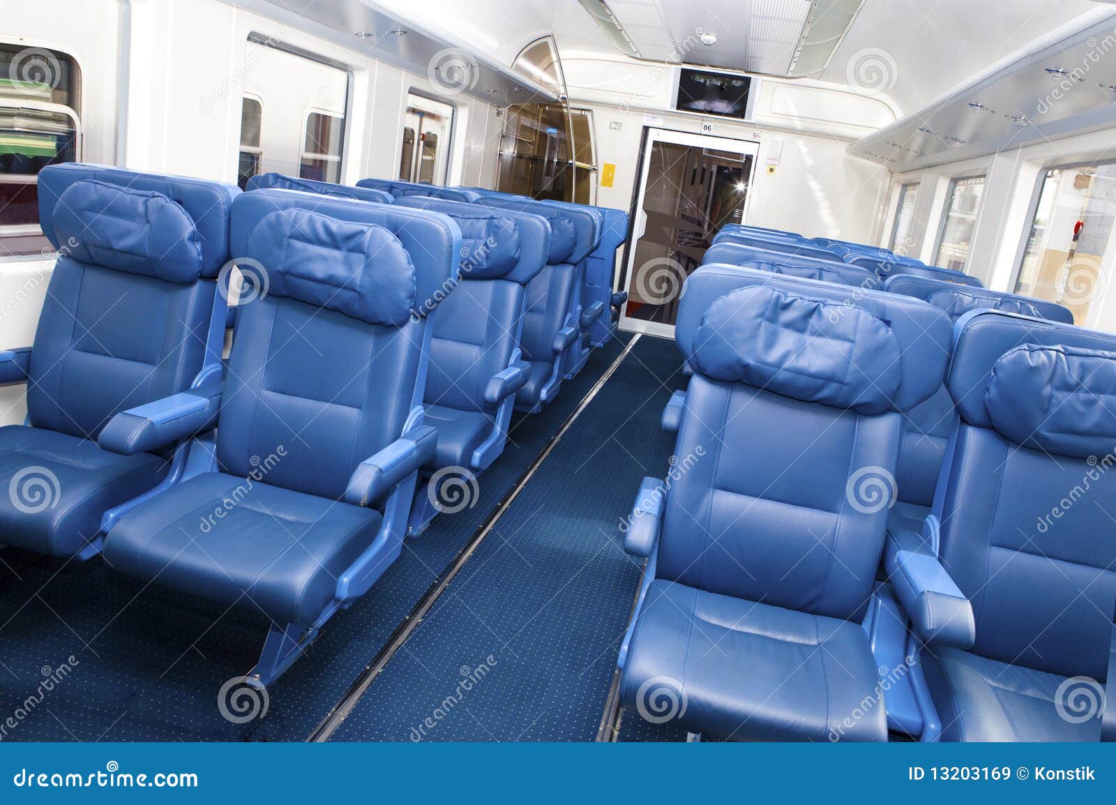 Interior of a Passenger Train Stock Image - Image of railroad, window ...